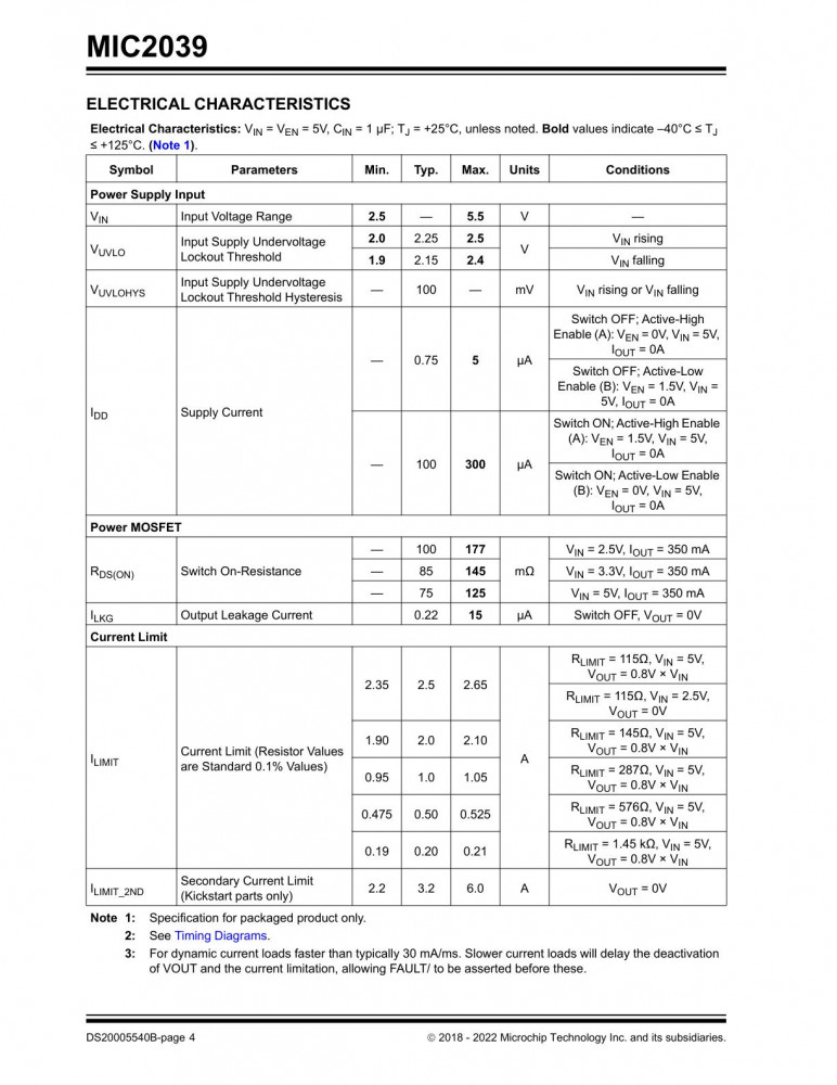 MIC2039 datasheet preview, page 4