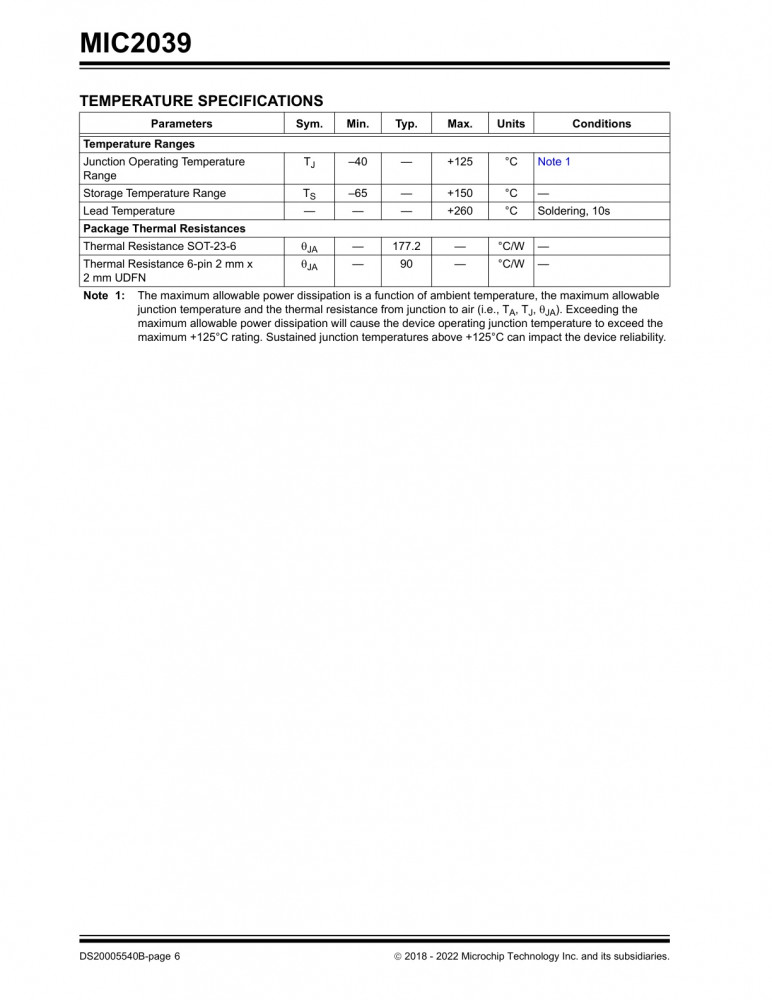 MIC2039 datasheet preview, page 6