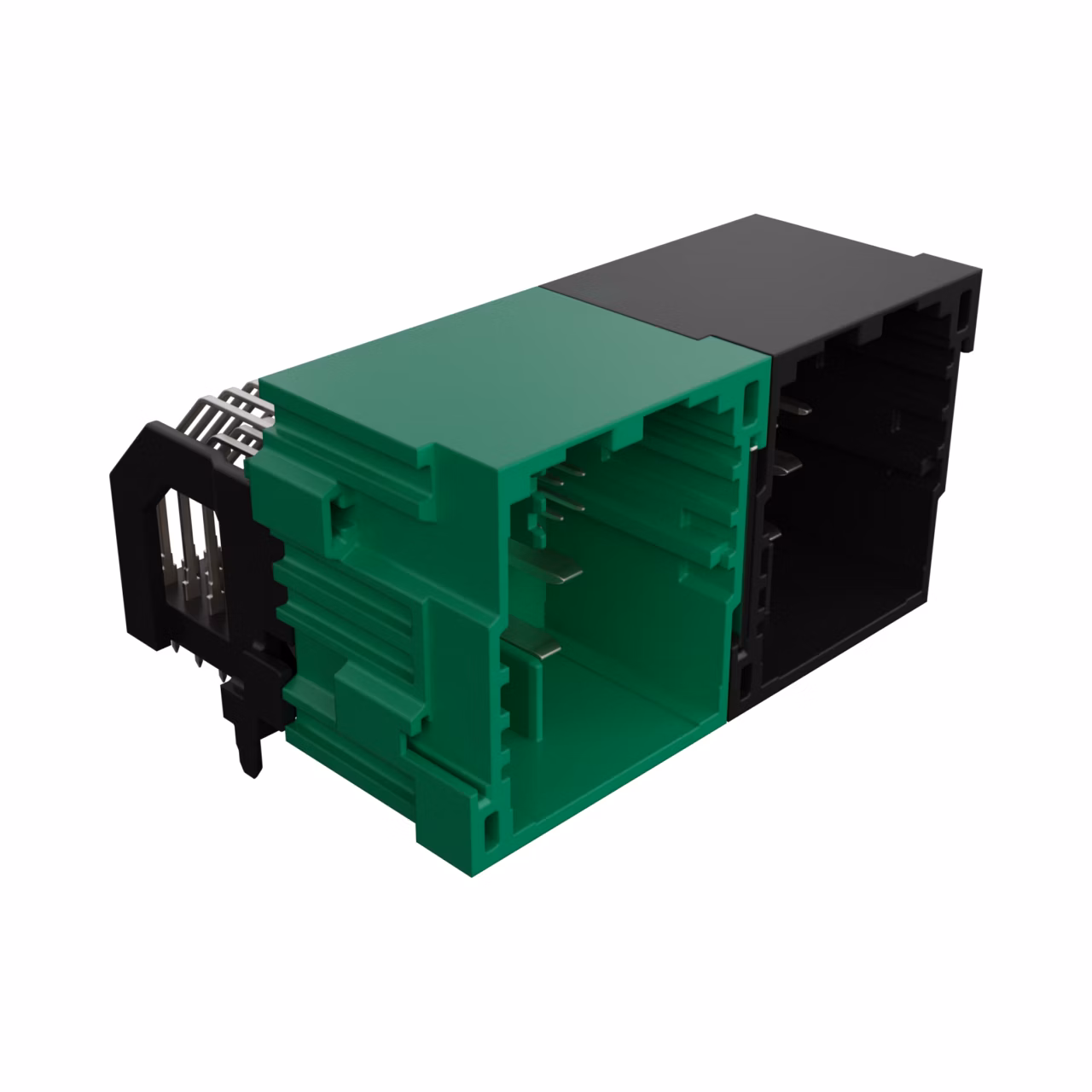 stAK50h 2 Bay Right-Angle Hybrid Header, 37 Circuits, Bay 1: 25 Circuits/Key 1/Green; Bay 2: 12 Circuits/Key 1/Black; Tube for sale