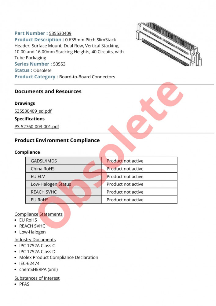 MOLEX 535530409 document preview, page 1