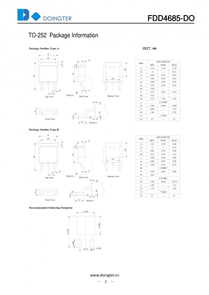 FDD4685-DO datasheet page 5