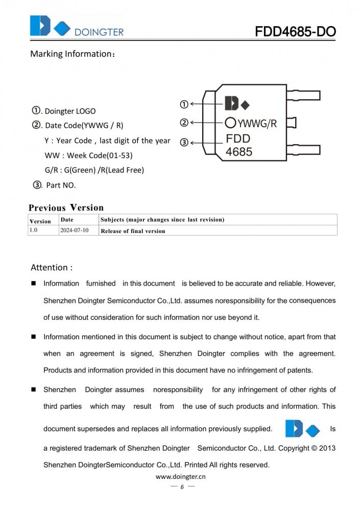 FDD4685-DO datasheet page 6