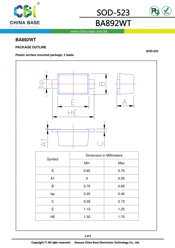 BA892WT technical datasheet page 3