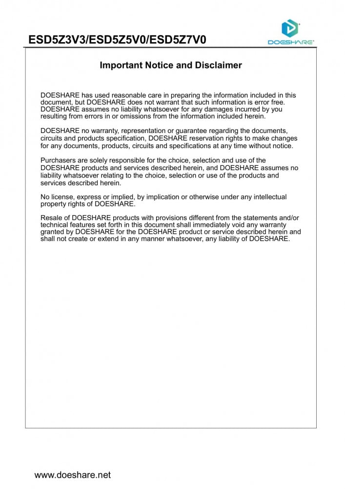 ESD5Z3V3 datasheet page 3