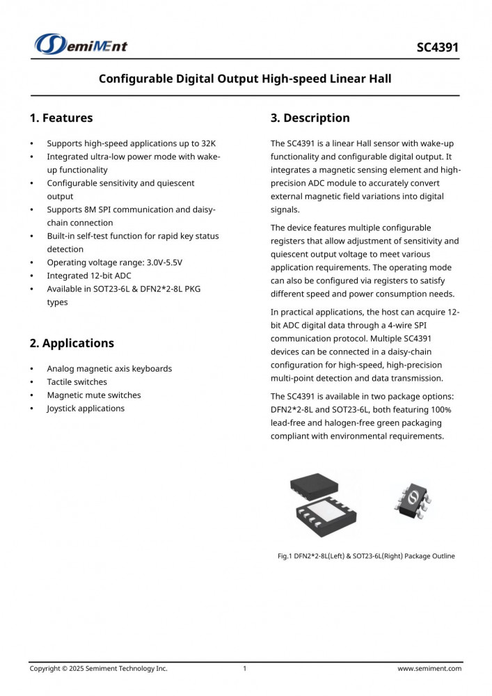 SC4391 datasheet preview, page 1