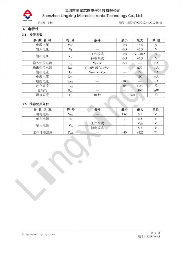 SN74LVC1G123 datasheet page 7