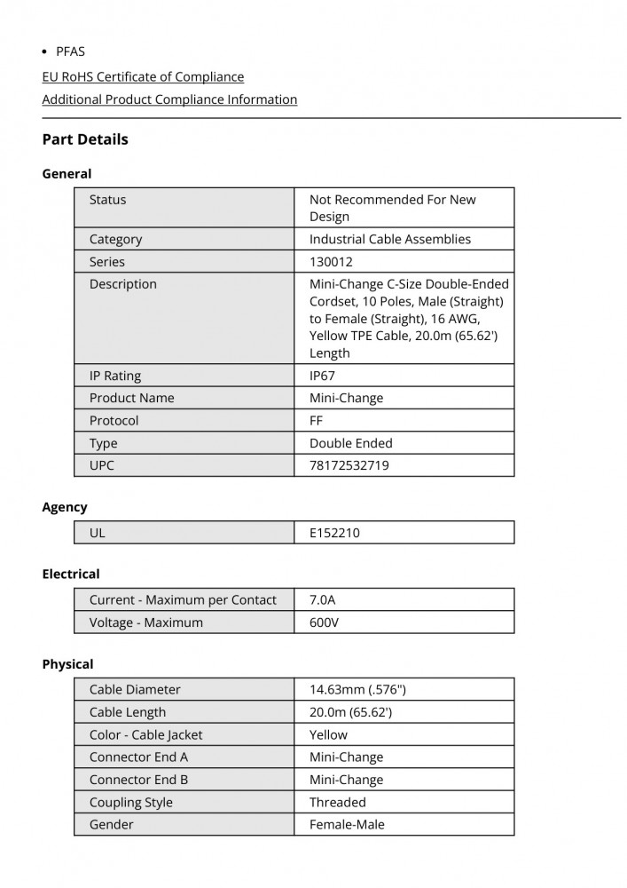 MOLEX 1300120581 technical drawing, page 2