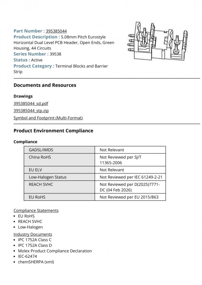 MOLEX visual material, page 1