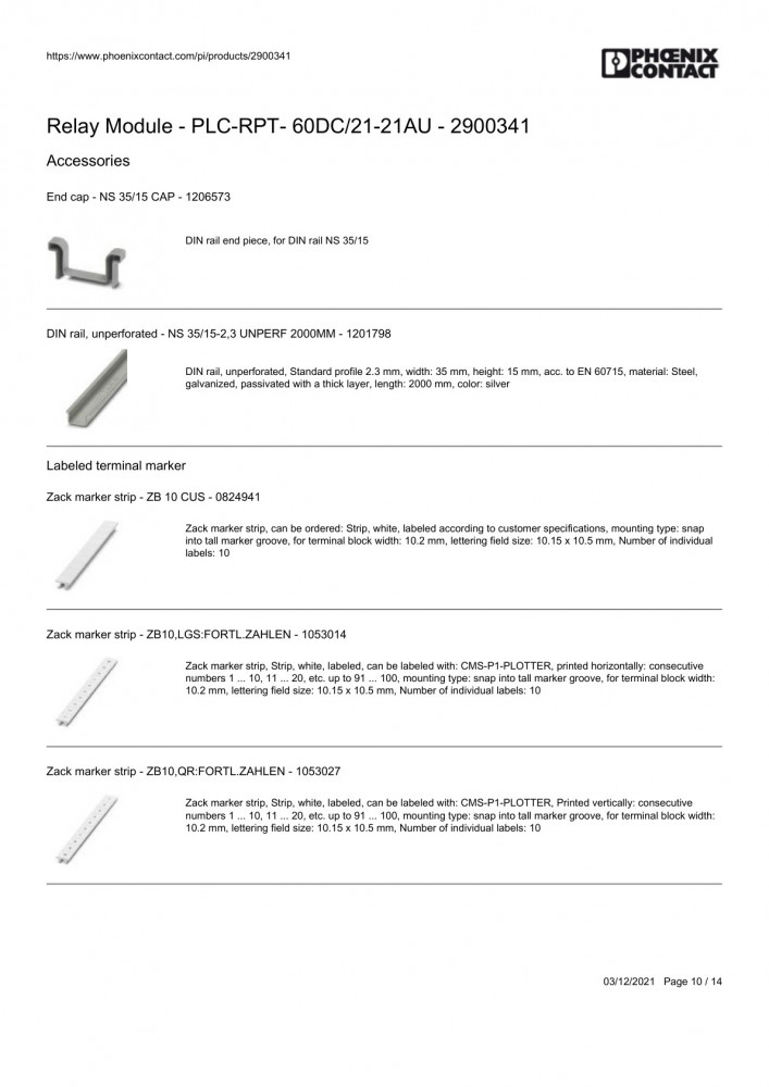 Phoenix Contact 2900341 technical document page 10