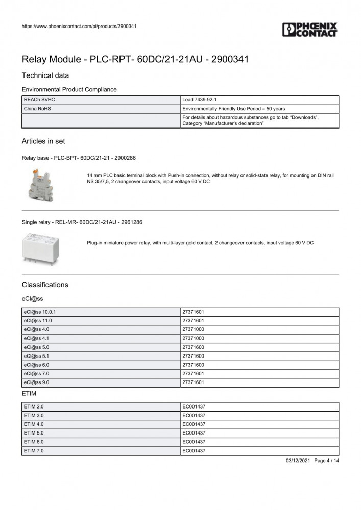 Phoenix Contact 2900341 technical document page 4
