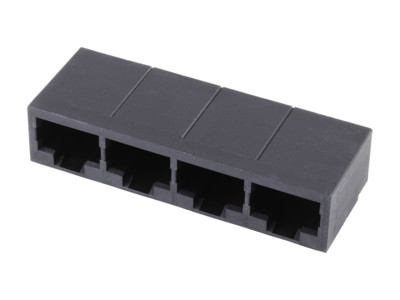 Modular Jack, Right-Angle, Low Profile, 8/8, 2 Ports