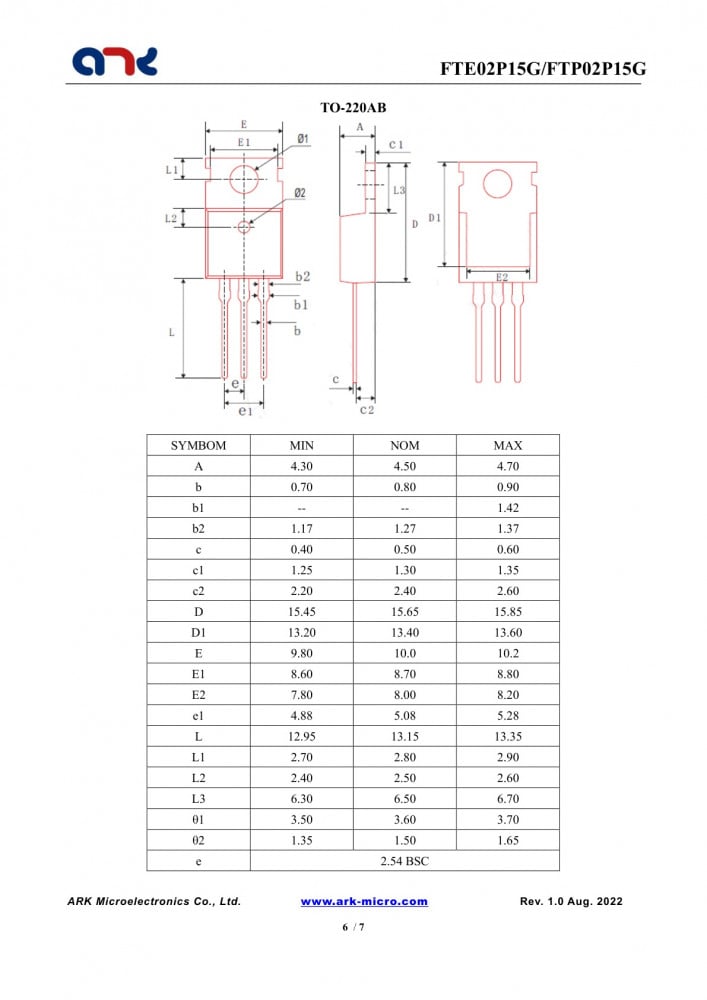 FTE02P15G datasheet page 6