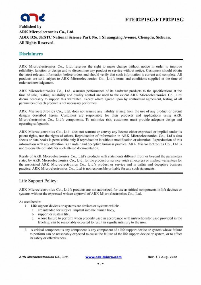 FTE02P15G datasheet page 7