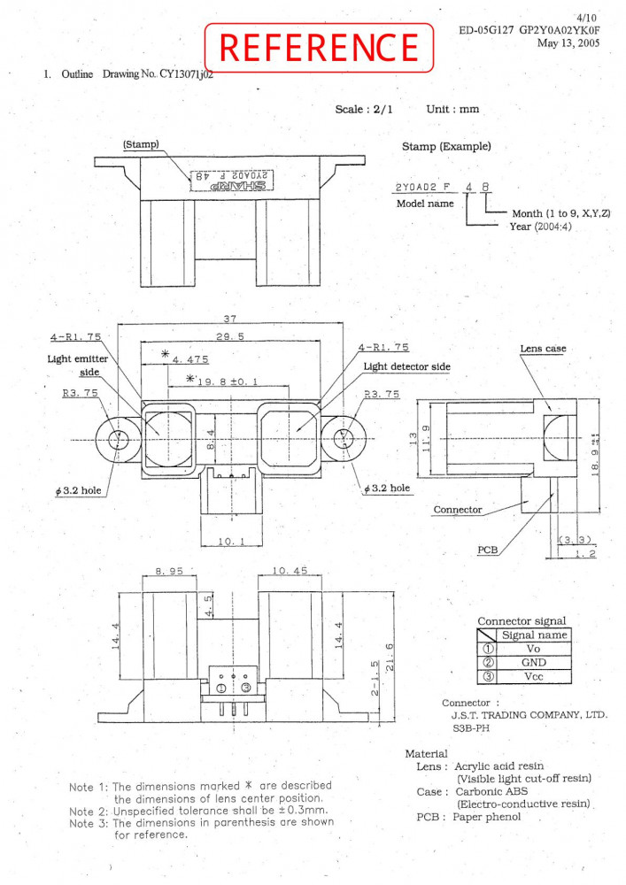 GP2Y0A02YK0F specification page 4