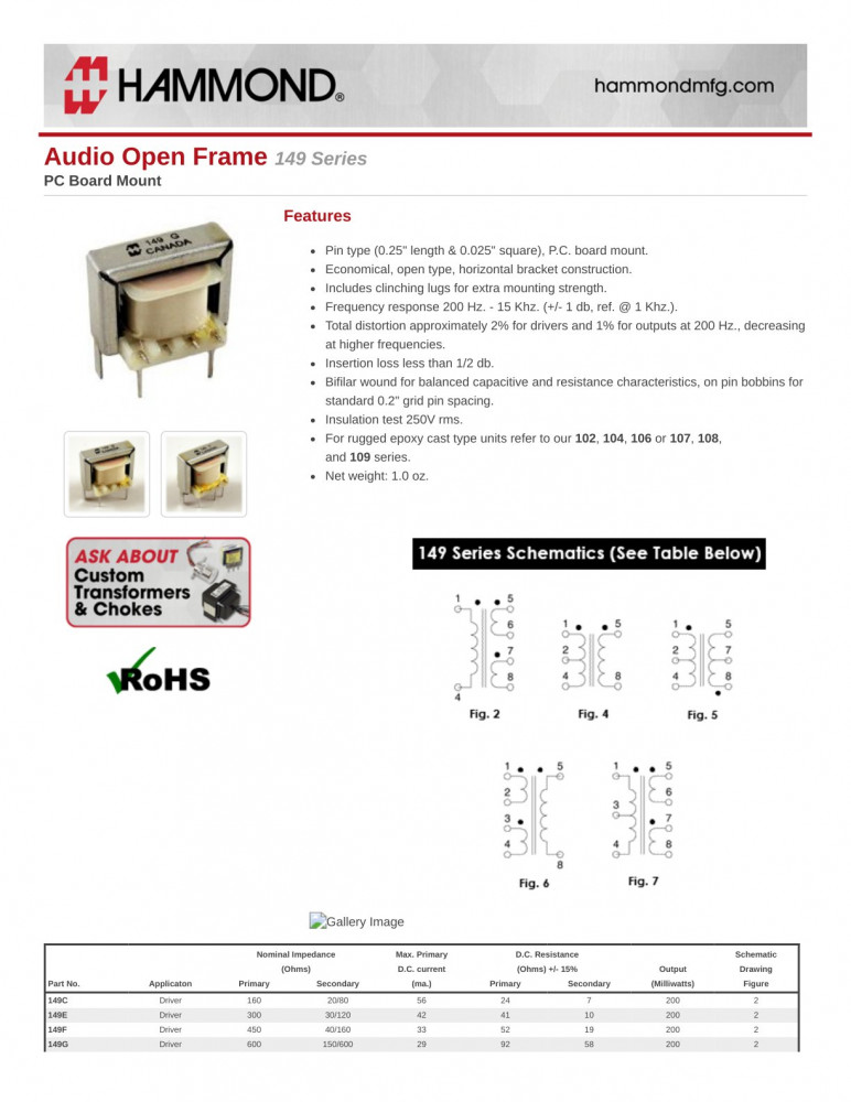 149 Series technical document page 1
