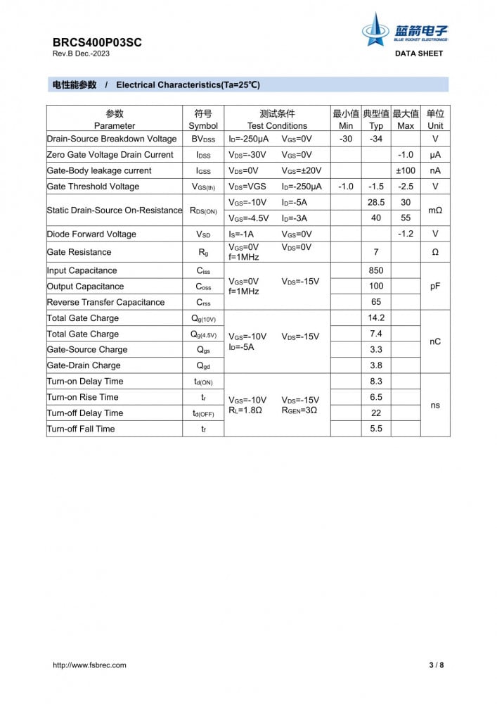 BRCS400P03SC datasheet page 3