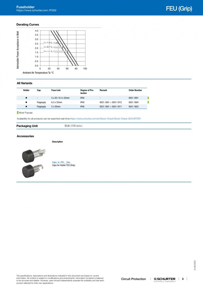 SCHURTER 0031.1801 datasheet page 3
