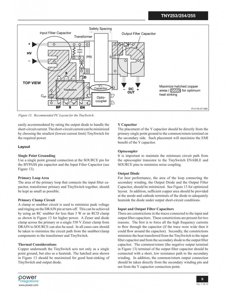 TNY255 datasheet page 9