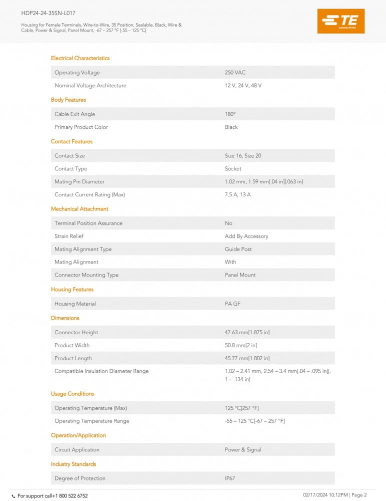 HDP24-24-35SN-L017 product document page 2