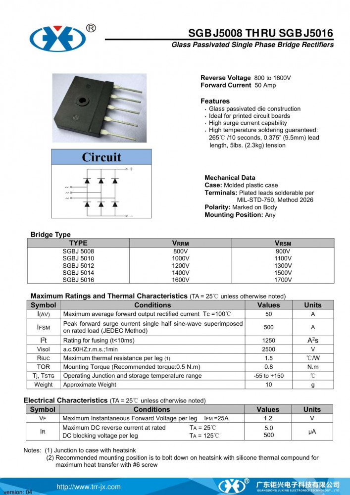 SGBJ5016 datasheet page 1
