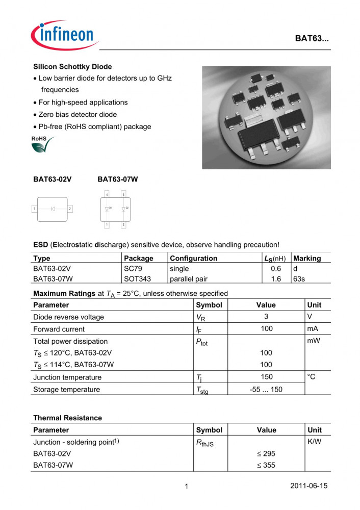 BAT6302VH6327XTSA1 technical document page 1