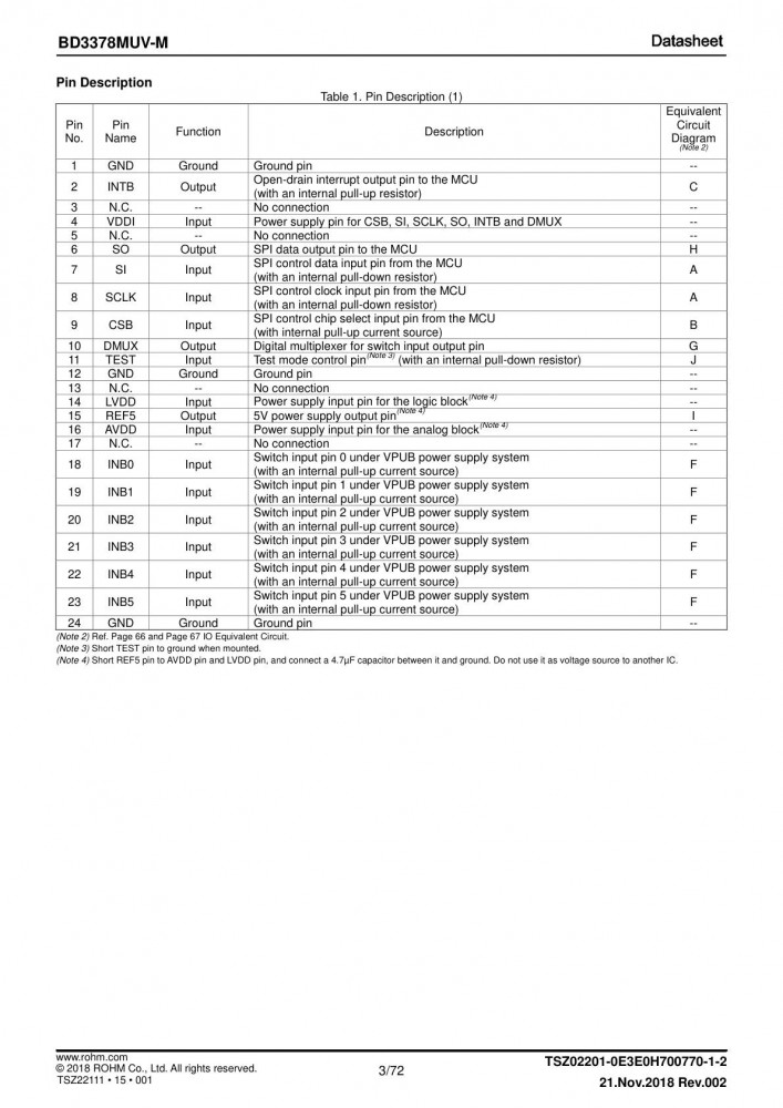 BD3378MUV-ME2 datasheet page 3