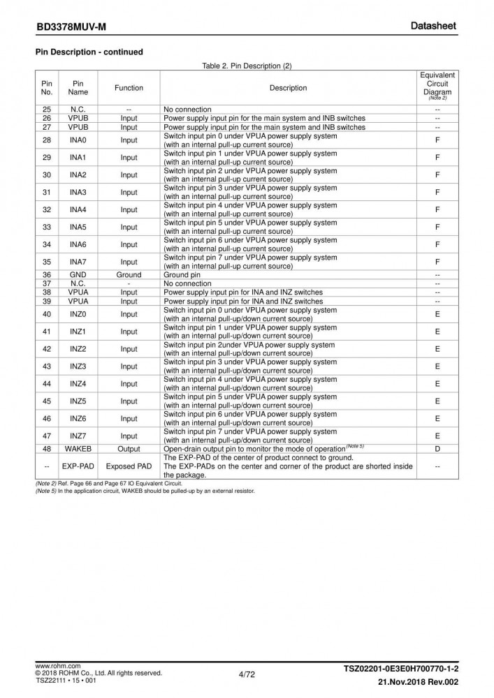 BD3378MUV-ME2 datasheet page 4