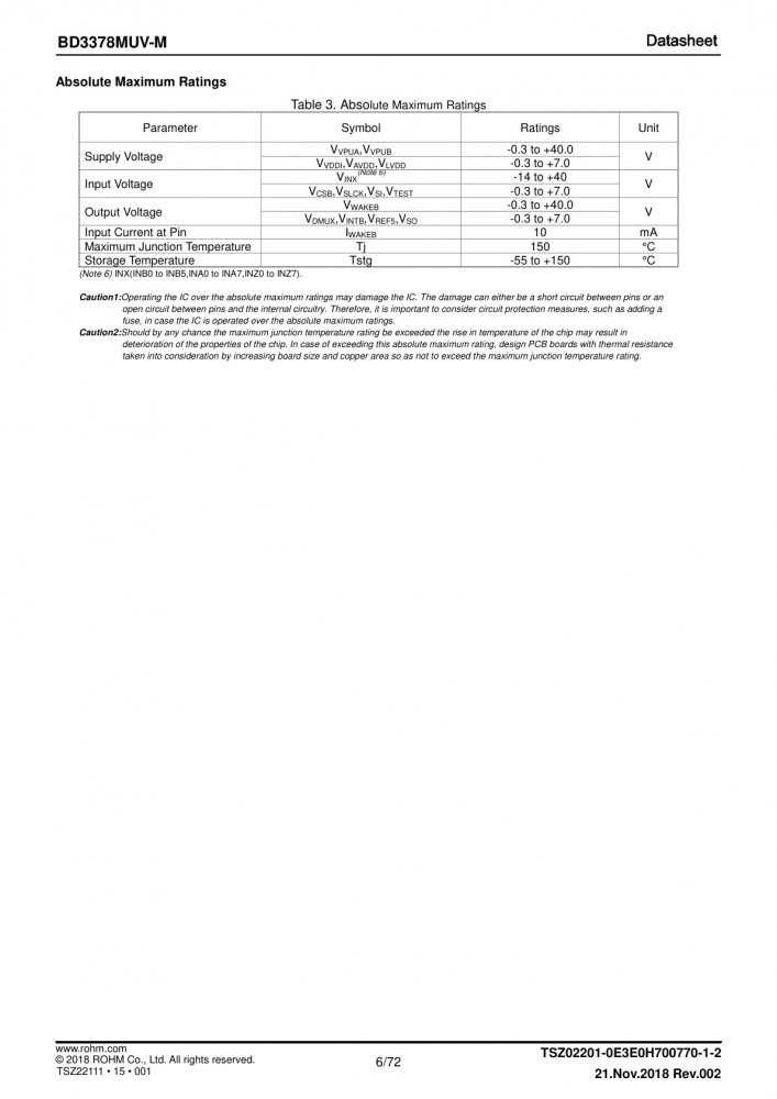 BD3378MUV-ME2 datasheet page 6