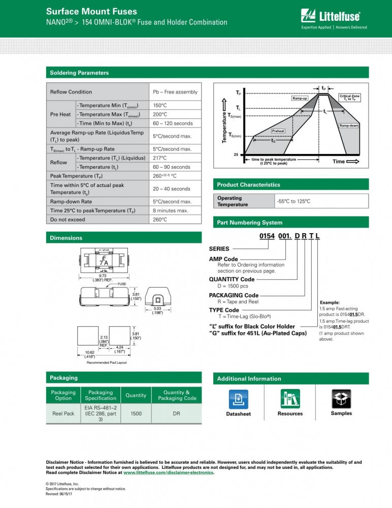 Littelfuse 01550900M datasheet page 2