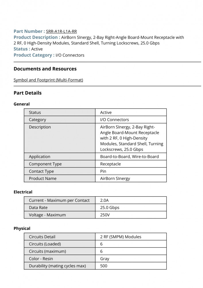 SRR-A1R-L1A-RR technical document page 1