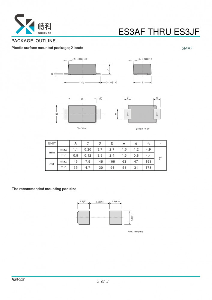 ES3JF datasheet page 3