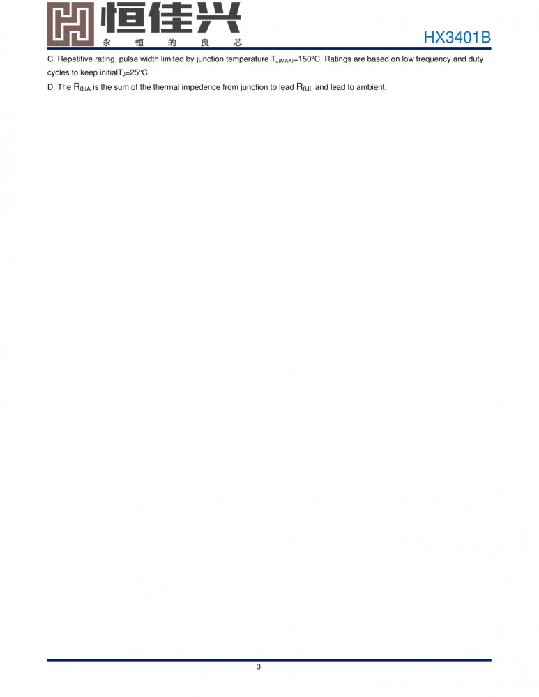 HX3401B datasheet page 3