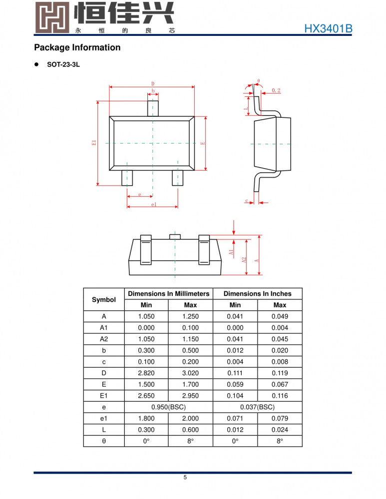 HX3401B datasheet page 5