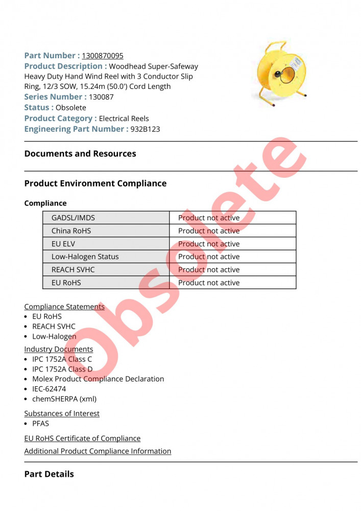 Product document image 1 for MOLEX 1300870095