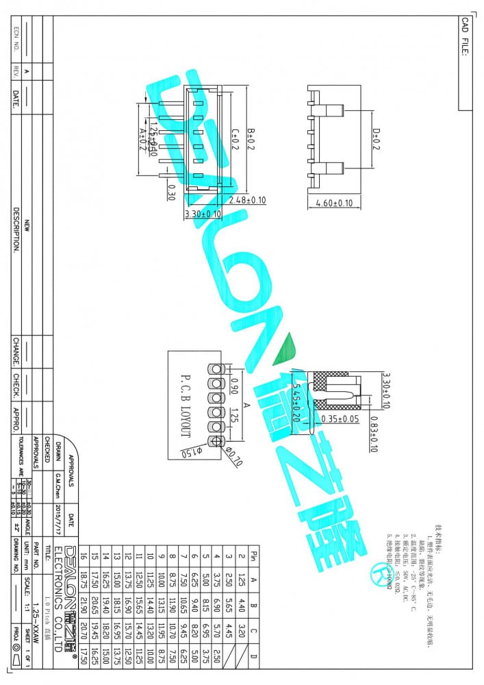 DEALON 1.25-3AW product drawing