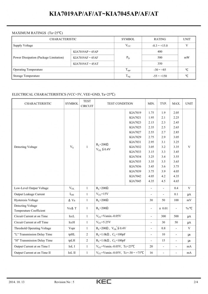 KEC KIA7045AF-RTF/P datasheet page 2
