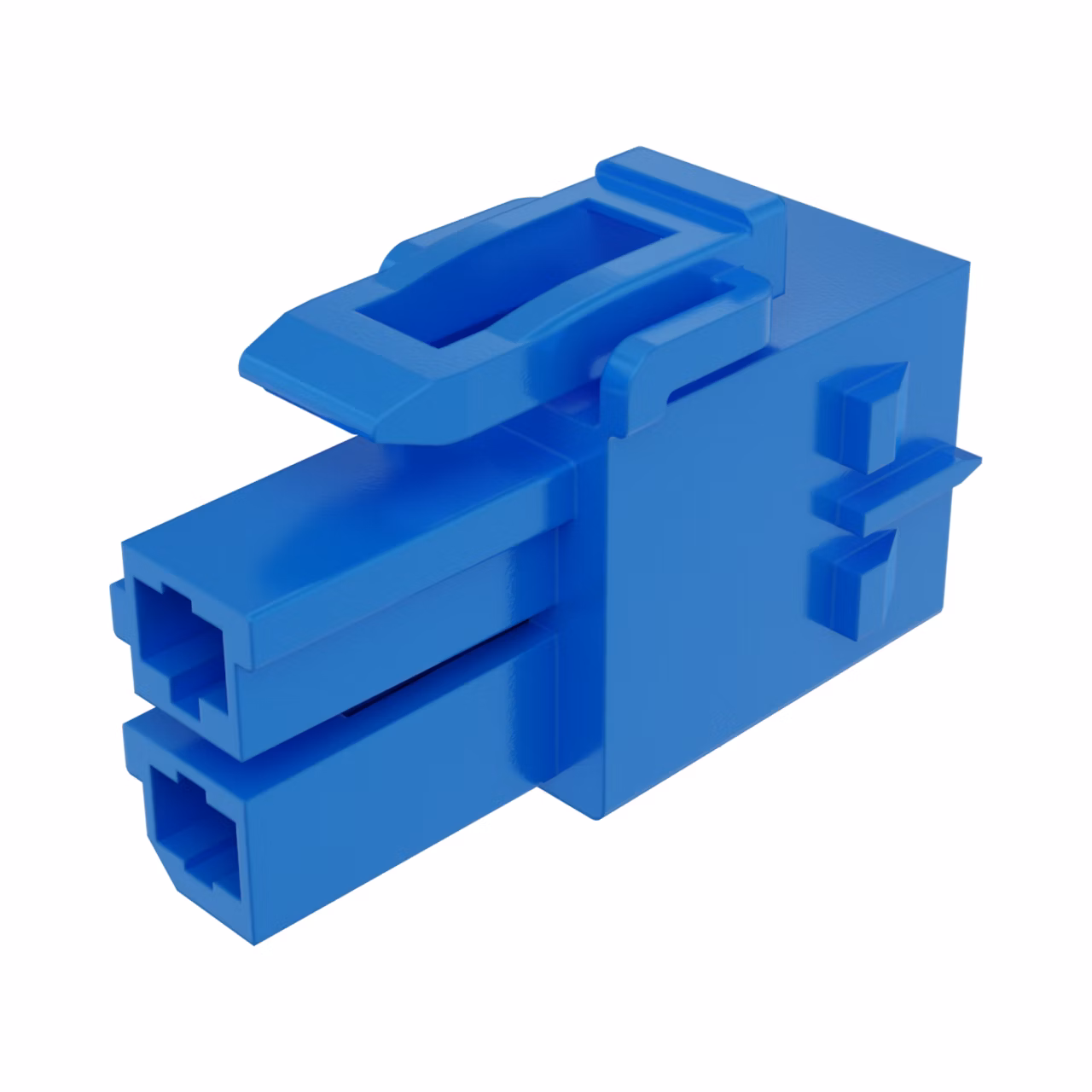 Mega-Fit ColorLock Tangless TPA-Capable Receptacle Housing, Dual Row, 2 Circuit, UL 94V-0, Glow-Wire Capable, Blue for sale