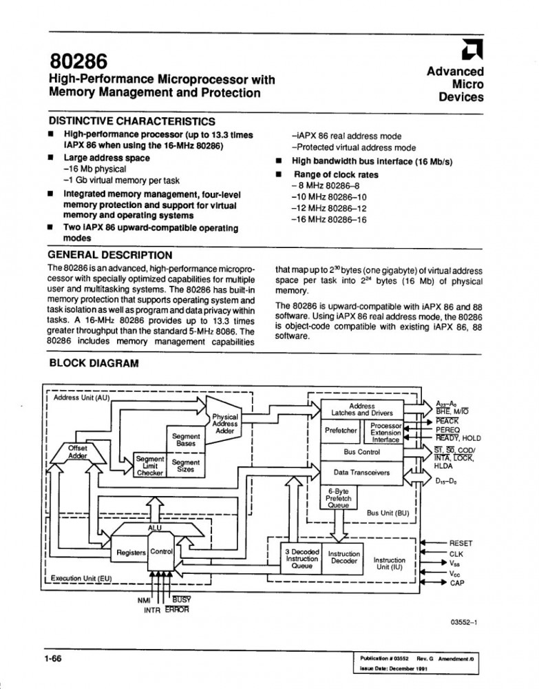 AMD 80286 datasheet page 1