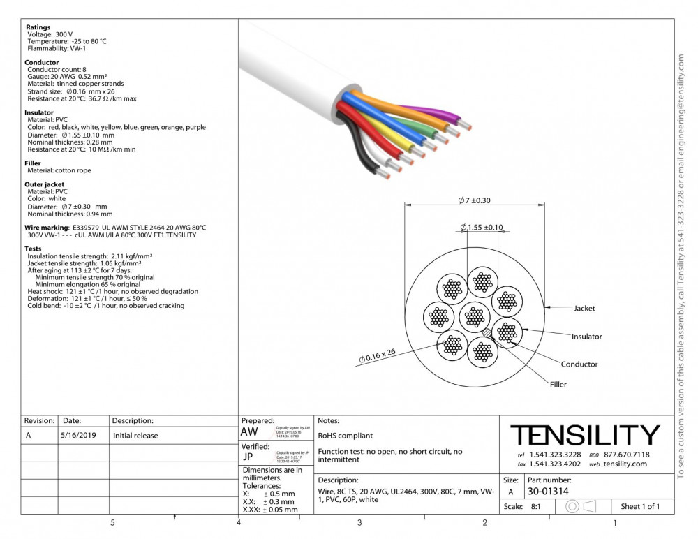 Tensility International 30-01314 product drawing