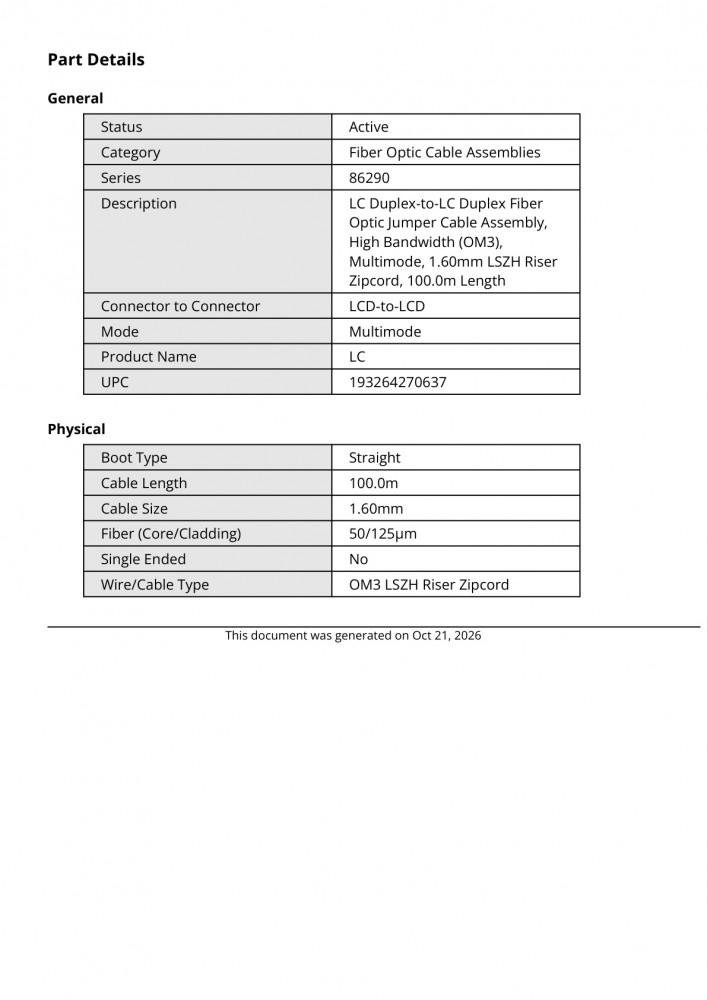 MOLEX 885378100 product drawing page 2