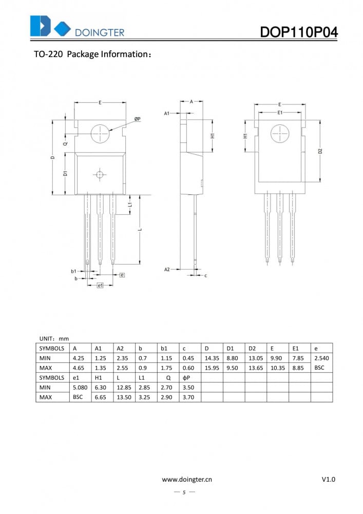 DOP110P04 datasheet page 5