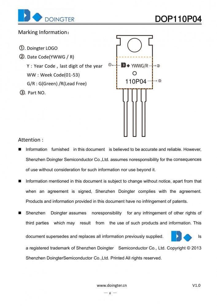 DOP110P04 datasheet page 6