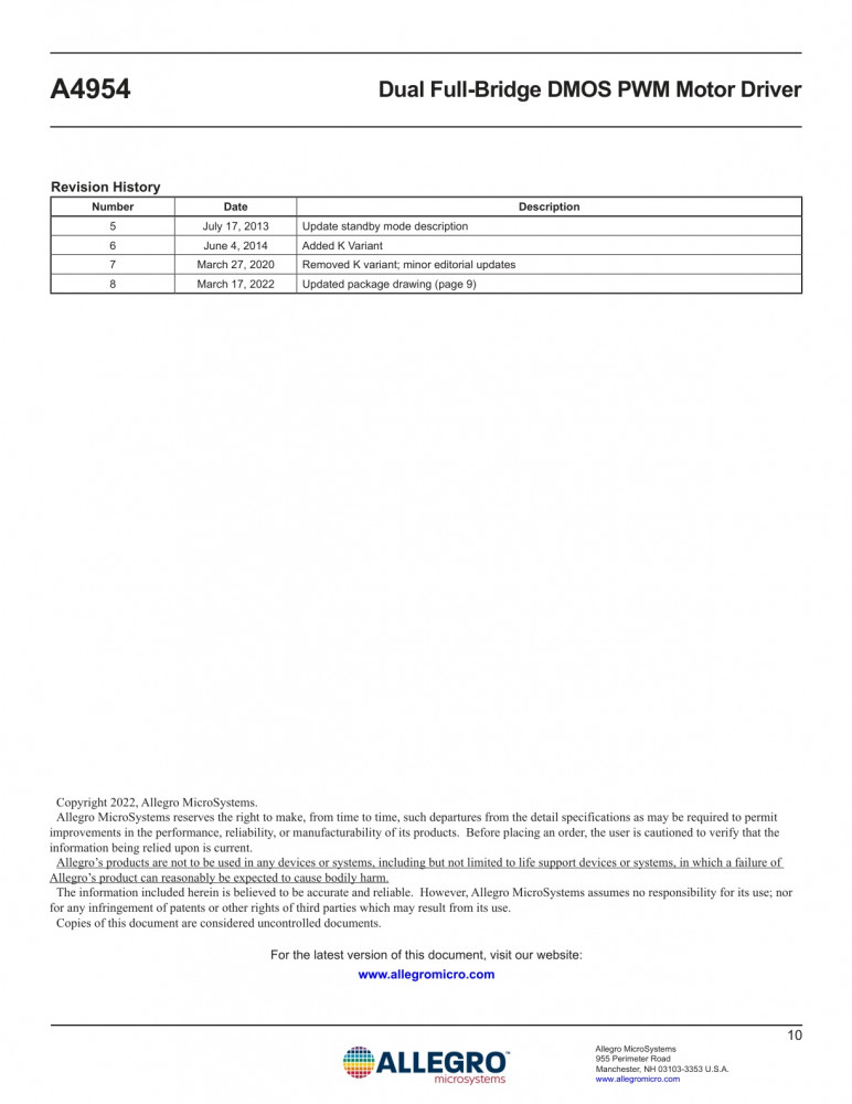 A4954 datasheet page 10