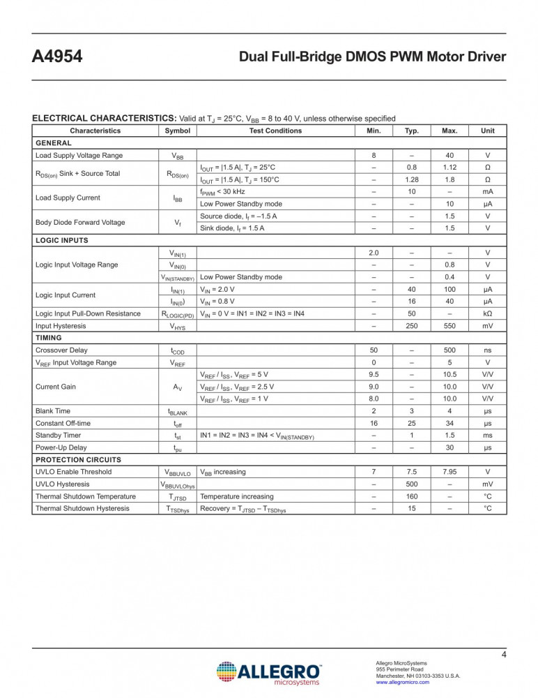 A4954 datasheet page 4