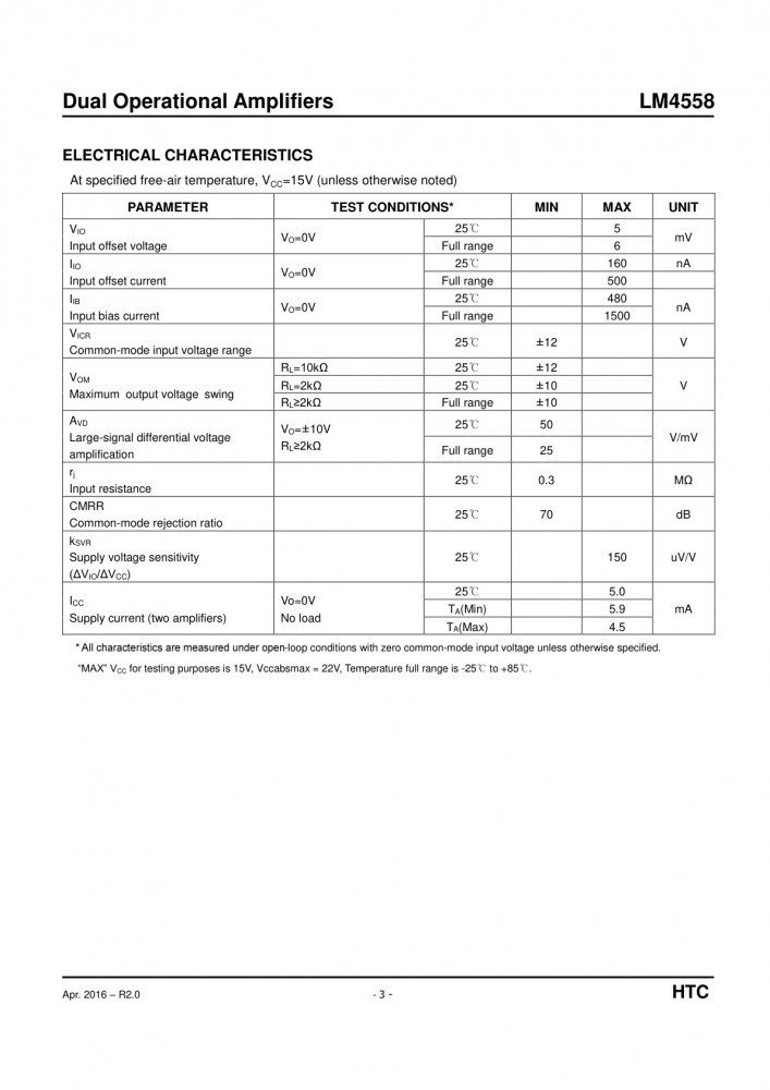 LM4558N datasheet page 3