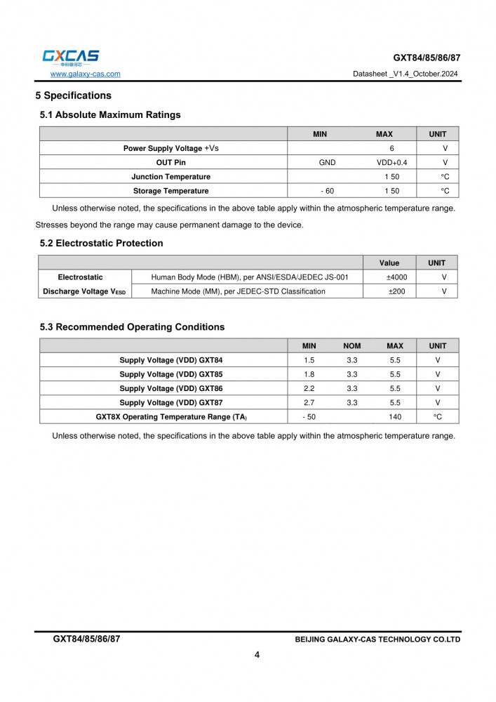 GXT86G datasheet page 4