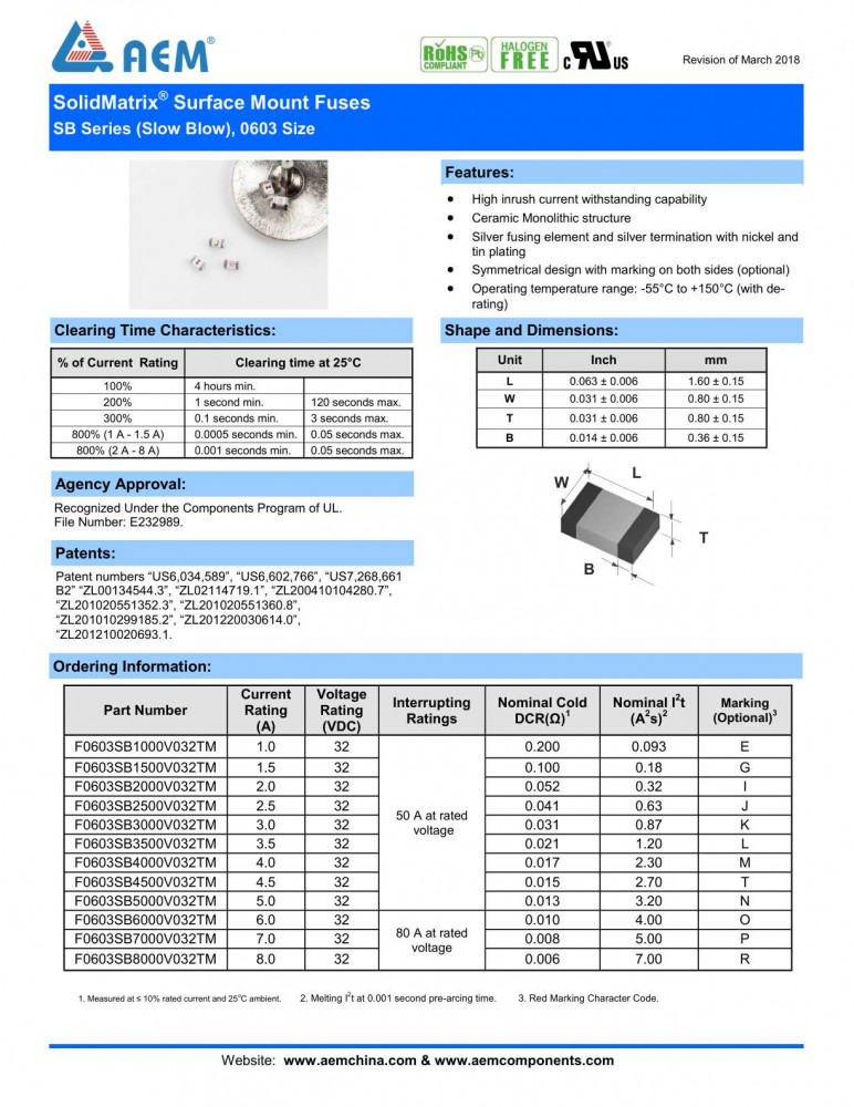 AEM SolidMatrix SB Series document page 1