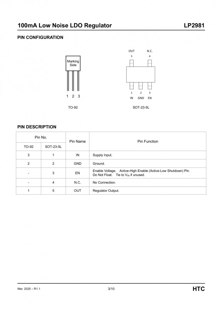 LP2981 datasheet page 3