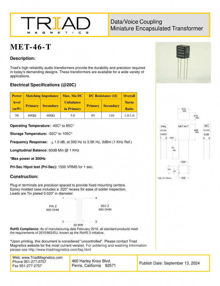 MET-46-T technical document preview