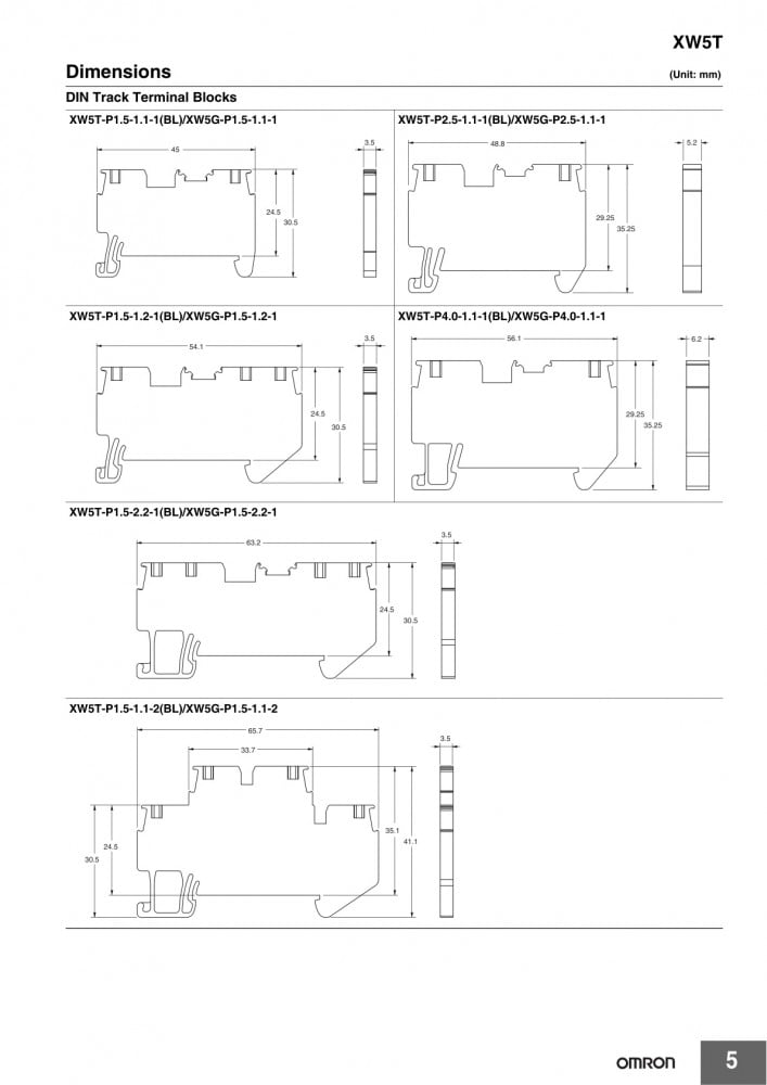 OMRON XW5E technical document page 5